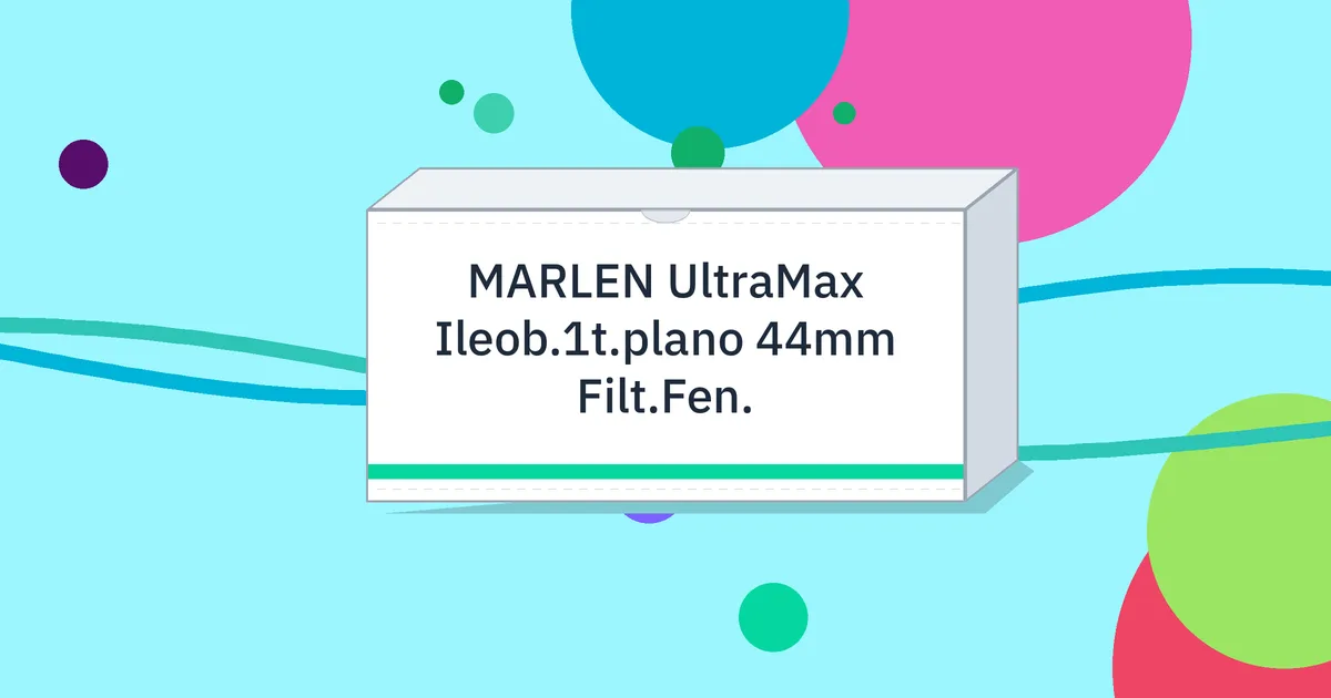 Symbolbild: Packung mit der Aufschrift MARLEN UltraMax Ileob.1t.plano 44mm Filt.Fen. (PZN 10741140) – Verfügbarkeit und Bezug in Apotheken in Frankfurt am Main