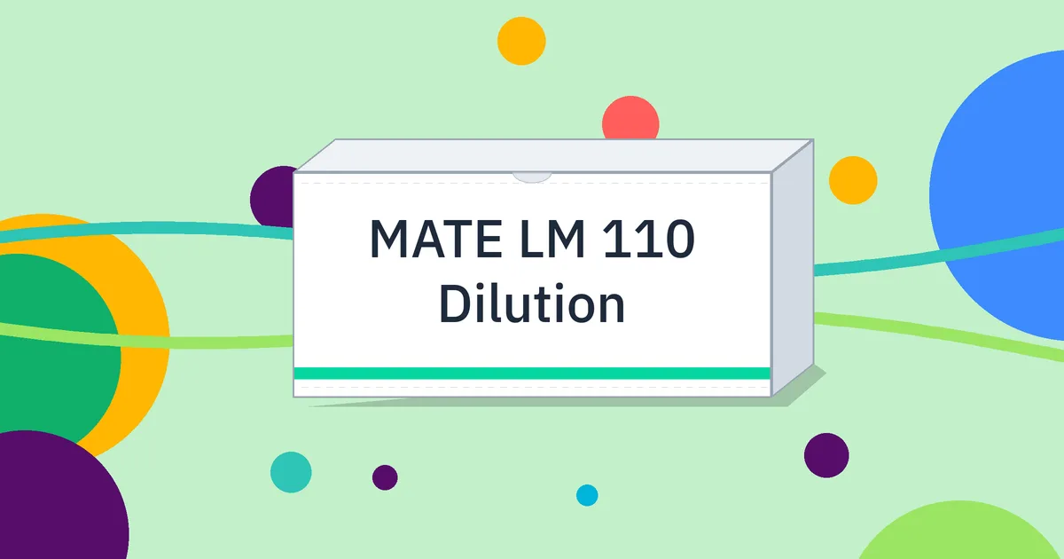 Symbolbild: Packung mit der Aufschrift MATE LM 110 Dilution (PZN 12947265) – Verfügbarkeit und Bezug in Apotheken in Frankfurt am Main