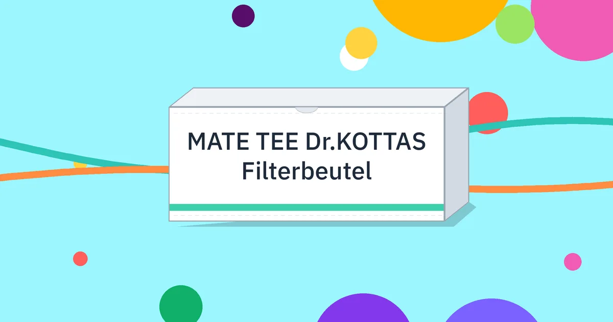 Symbolbild: Packung mit der Aufschrift MATE TEE Dr.KOTTAS Filterbeutel (PZN 09920044) – Verfügbarkeit und Bezug in Apotheken in Frankfurt am Main