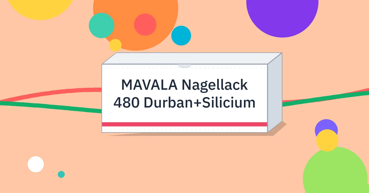Symbolbild: Packung mit der Aufschrift MAVALA Nagellack 480 Durban+Silicium (PZN 19785570) – Verfügbarkeit und Bezug in Apotheken in Frankfurt am Main