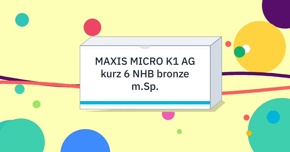 Symbolbild: Packung mit der Aufschrift MAXIS MICRO K1 AG kurz 6 NHB bronze m.Sp. (PZN 17672471) – Verfügbarkeit und Bezug in Apotheken in Frankfurt am Main