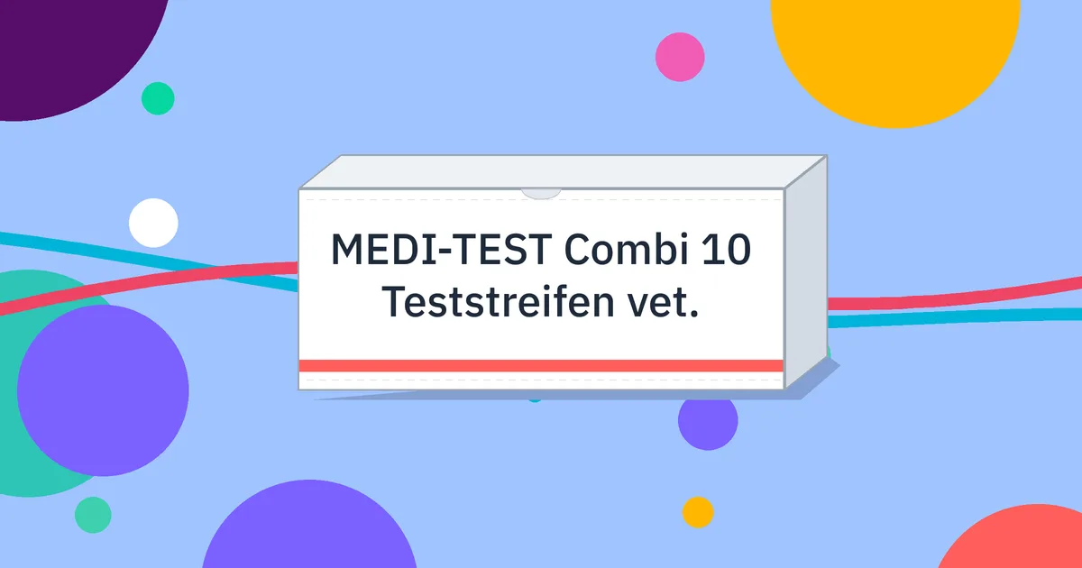 Symbolbild: Packung mit der Aufschrift MEDI-TEST Combi 10 Teststreifen vet. (PZN 09071935) – Verfügbarkeit und Bezug in Apotheken in Frankfurt am Main