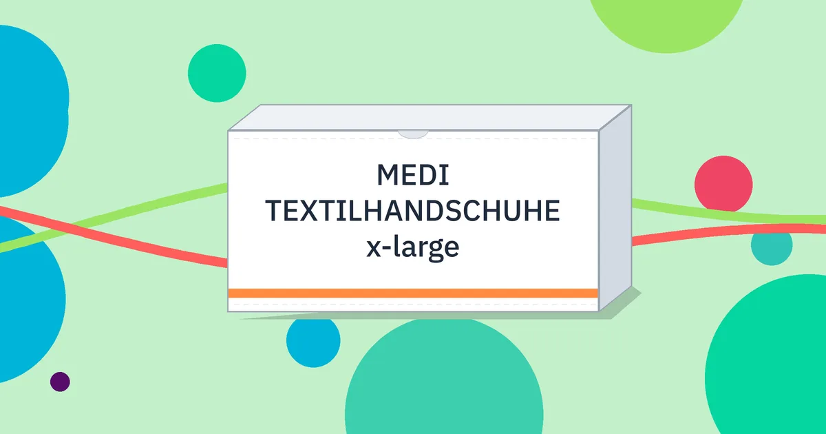 Symbolbild: Packung mit der Aufschrift MEDI TEXTILHANDSCHUHE x-large (PZN 12646411) – Verfügbarkeit und Bezug in Apotheken in Frankfurt am Main