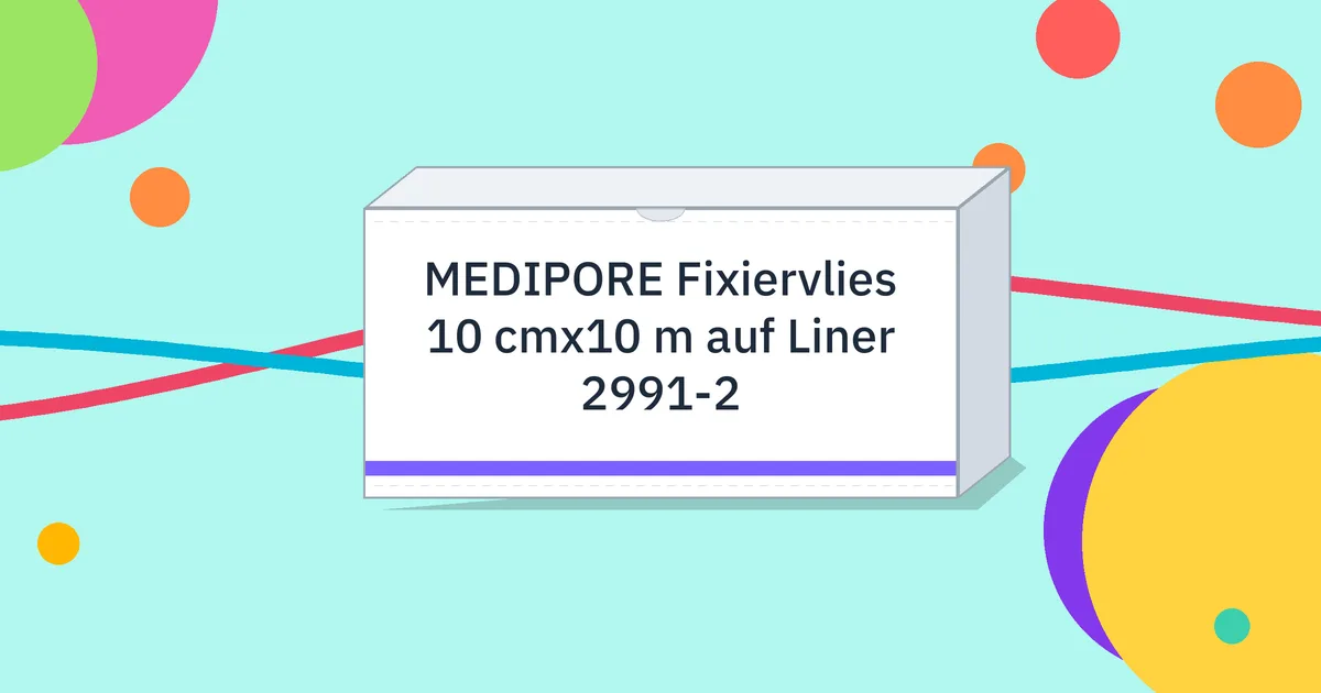 Symbolbild: Packung mit der Aufschrift MEDIPORE Fixiervlies 10 cmx10 m auf Liner 2991-2 (PZN 18907189) – Verfügbarkeit und Bezug in Apotheken in Frankfurt am Main