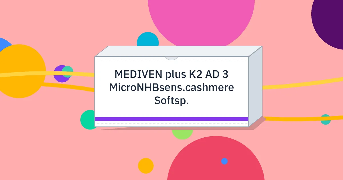 Symbolbild: Packung mit der Aufschrift MEDIVEN plus K2 AD 3 MicroNHBsens.cashmere Softsp. (PZN 15932442) – Verfügbarkeit und Bezug in Apotheken in Frankfurt am Main