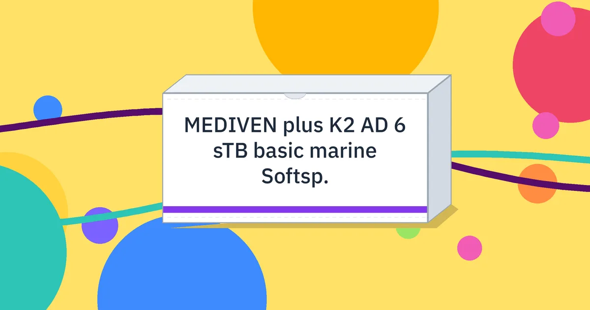 Symbolbild: Packung mit der Aufschrift MEDIVEN plus K2 AD 6 sTB basic marine Softsp. (PZN 15095199) – Verfügbarkeit und Bezug in Apotheken in Frankfurt am Main