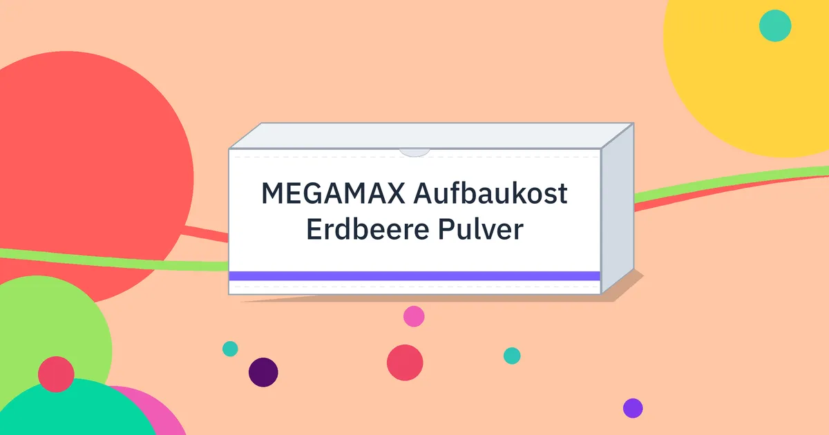 Symbolbild: Packung mit der Aufschrift MEGAMAX Aufbaukost Erdbeere Pulver (PZN 03246546) – Verfügbarkeit und Bezug in Apotheken in Frankfurt am Main