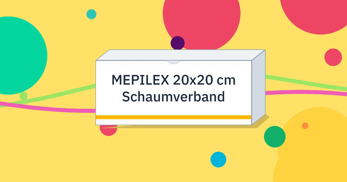 Symbolbild: Packung mit der Aufschrift MEPILEX 20x20 cm Schaumverband (PZN 17832408) – Verfügbarkeit und Bezug in Apotheken in Frankfurt am Main