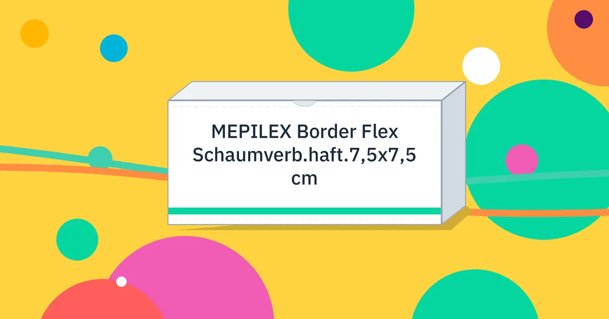 Symbolbild: Packung mit der Aufschrift MEPILEX Border Flex Schaumverb.haft.7,5x7,5 cm (PZN 17832495) – Verfügbarkeit und Bezug in Apotheken in Frankfurt am Main