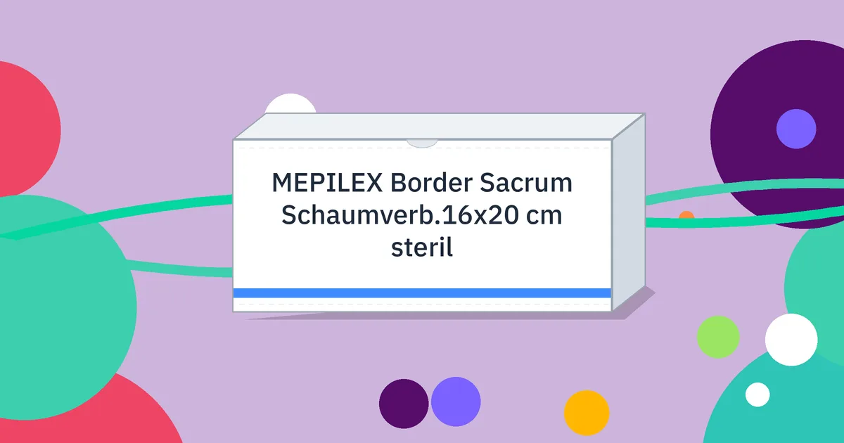 Symbolbild: Packung mit der Aufschrift MEPILEX Border Sacrum Schaumverb.16x20 cm steril (PZN 14039253) – Verfügbarkeit und Bezug in Apotheken in Frankfurt am Main