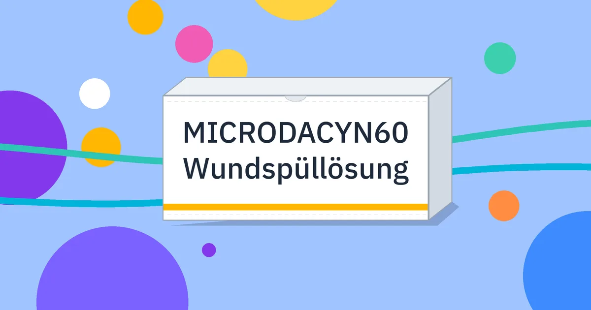 Symbolbild: Packung mit der Aufschrift MICRODACYN60 Wundspüllösung (PZN 20101803) – Verfügbarkeit und Bezug in Apotheken in Frankfurt am Main
