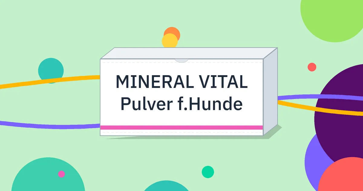 Symbolbild: Packung mit der Aufschrift MINERAL VITAL Pulver f.Hunde (PZN 19208921) – Verfügbarkeit und Bezug in Apotheken in Frankfurt am Main