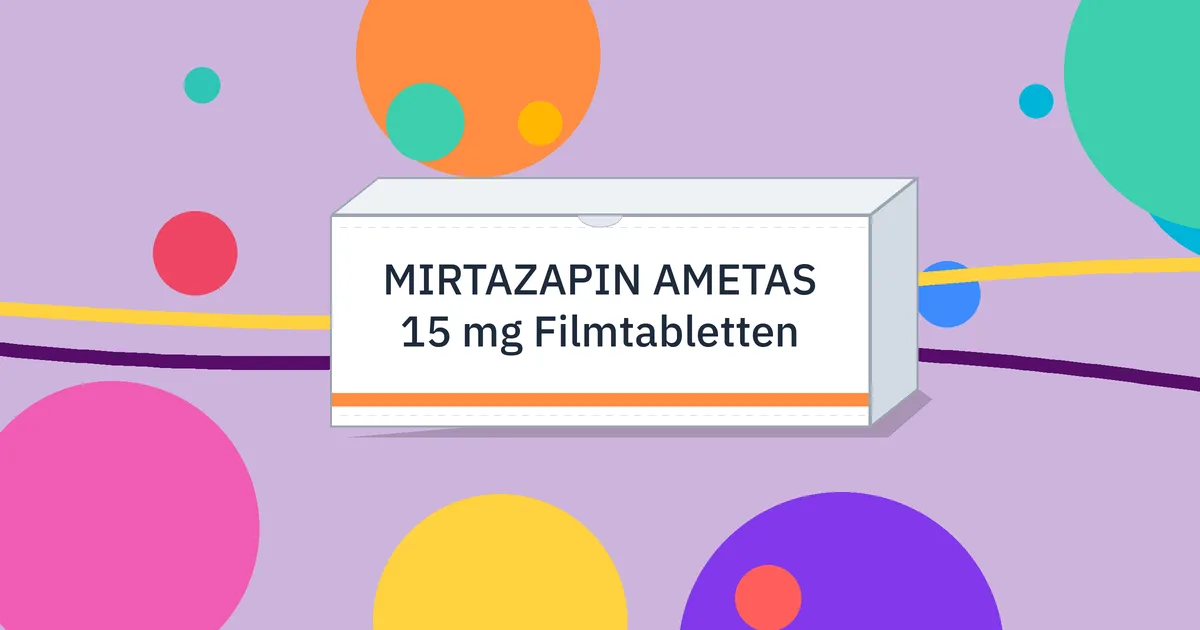 Symbolbild: Packung mit der Aufschrift MIRTAZAPIN AMETAS 15 mg Filmtabletten (PZN 18090653) – Verfügbarkeit und Bezug in Apotheken in Frankfurt am Main
