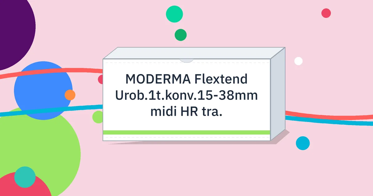 Symbolbild: Packung mit der Aufschrift MODERMA Flextend Urob.1t.konv.15-38mm midi HR tra. (PZN 18275826) – Verfügbarkeit und Bezug in Apotheken in Frankfurt am Main