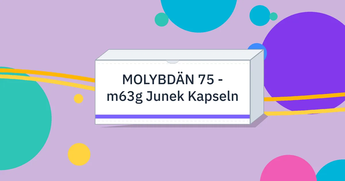Symbolbild: Packung mit der Aufschrift MOLYBDÄN 75 -m63g Junek Kapseln (PZN 10053569) – Verfügbarkeit und Bezug in Apotheken in Frankfurt am Main