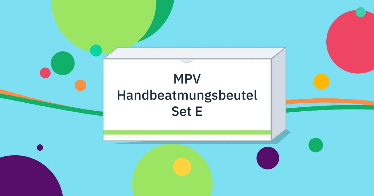 Symbolbild: Packung mit der Aufschrift MPV Handbeatmungsbeutel Set E (PZN 06646223) – Verfügbarkeit und Bezug in Apotheken in Frankfurt am Main
