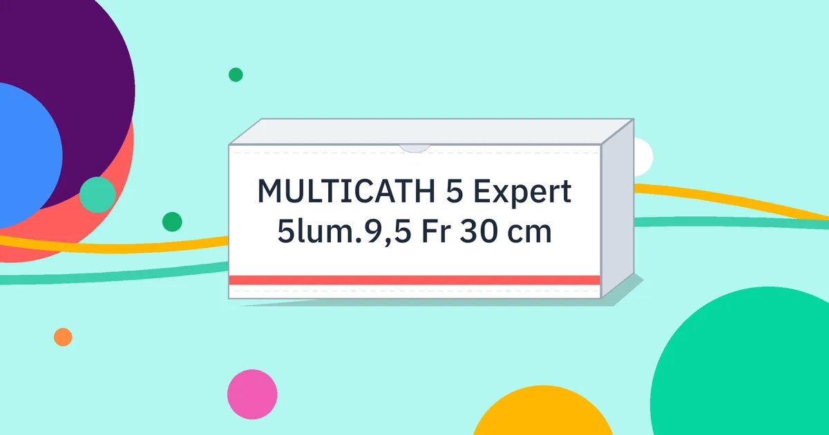 Symbolbild: Packung mit der Aufschrift MULTICATH 5 Expert 5lum.9,5 Fr 30 cm (PZN 09446625) – Verfügbarkeit und Bezug in Apotheken in Frankfurt am Main