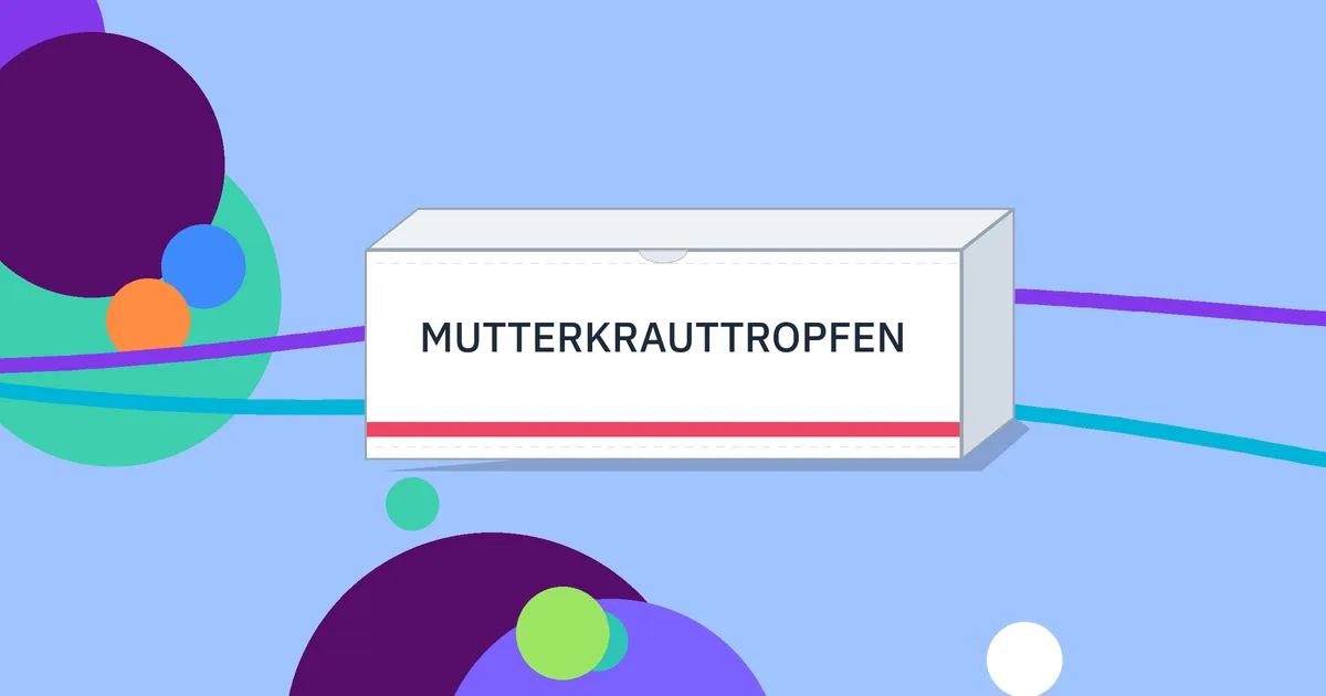 Symbolbild: Packung mit der Aufschrift MUTTERKRAUTTROPFEN (PZN 14127313) – Verfügbarkeit und Bezug in Apotheken in Frankfurt am Main