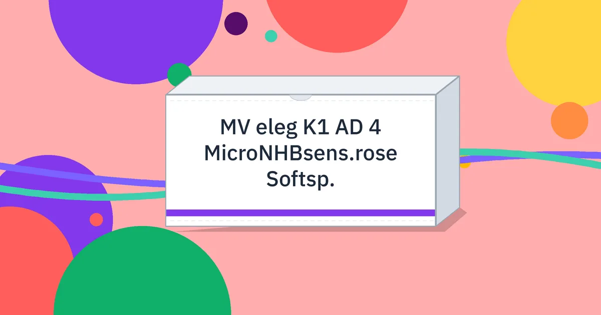 Symbolbild: Packung mit der Aufschrift MV eleg K1 AD 4 MicroNHBsens.rose Softsp. (PZN 15669401) – Verfügbarkeit und Bezug in Apotheken in Frankfurt am Main
