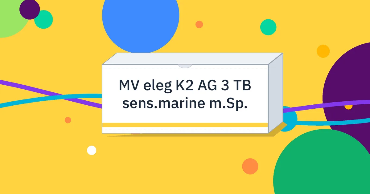 Symbolbild: Packung mit der Aufschrift MV eleg K2 AG 3 TB sens.marine m.Sp. (PZN 14611026) – Verfügbarkeit und Bezug in Apotheken in Frankfurt am Main