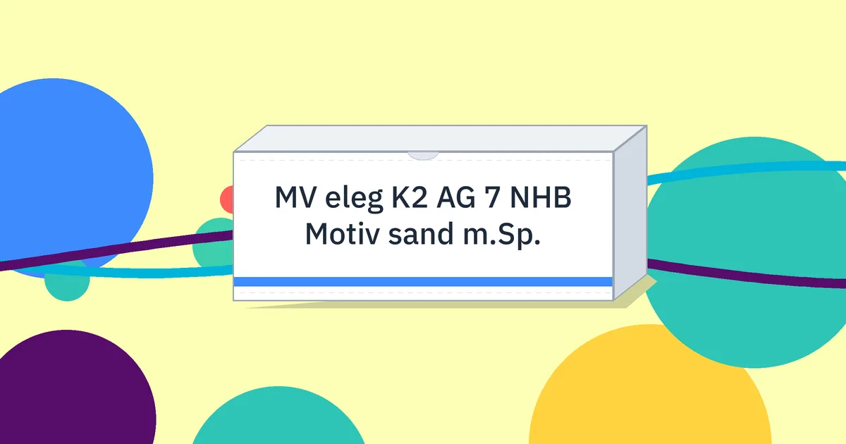Symbolbild: Packung mit der Aufschrift MV eleg K2 AG 7 NHB Motiv sand m.Sp. (PZN 18930107) – Verfügbarkeit und Bezug in Apotheken in Frankfurt am Main