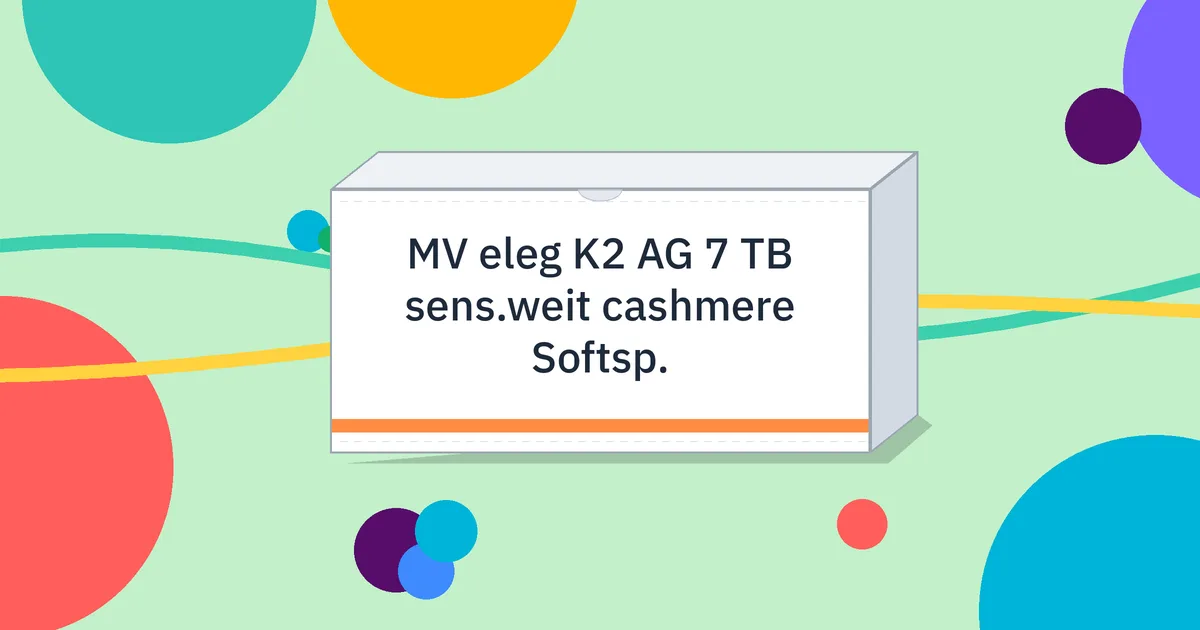 Symbolbild: Packung mit der Aufschrift MV eleg K2 AG 7 TB sens.weit cashmere Softsp. (PZN 14679260) – Verfügbarkeit und Bezug in Apotheken in Frankfurt am Main