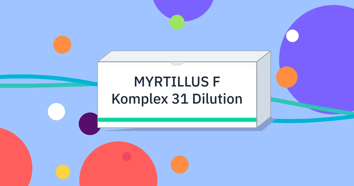 Symbolbild: Packung mit der Aufschrift MYRTILLUS F Komplex 31 Dilution (PZN 01012761) – Verfügbarkeit und Bezug in Apotheken in Frankfurt am Main