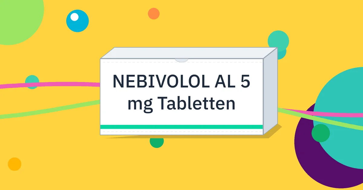 Symbolbild: Packung mit der Aufschrift NEBIVOLOL AL 5 mg Tabletten (PZN 05919713) – Verfügbarkeit und Bezug in Apotheken in Frankfurt am Main