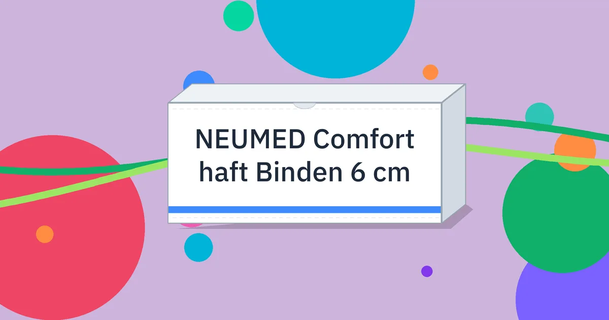 Symbolbild: Packung mit der Aufschrift NEUMED Comfort haft Binden 6 cm (PZN 00802886) – Verfügbarkeit und Bezug in Apotheken in Frankfurt am Main