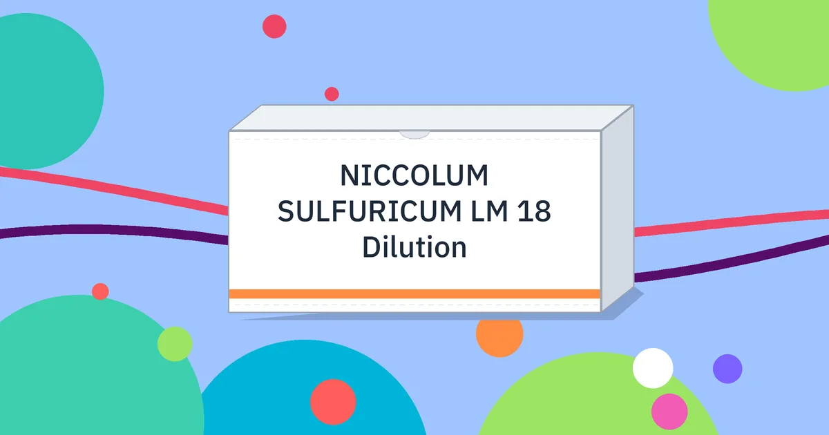 Symbolbild: Packung mit der Aufschrift NICCOLUM SULFURICUM LM 18 Dilution (PZN 12968706) – Verfügbarkeit und Bezug in Apotheken in Frankfurt am Main