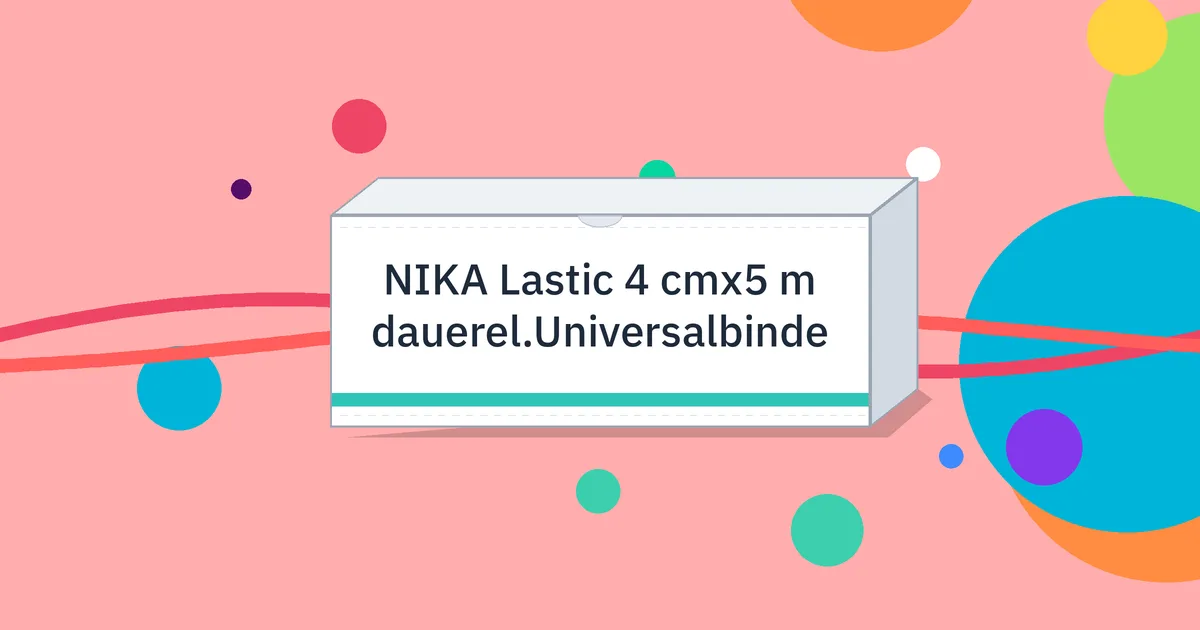 Symbolbild: Packung mit der Aufschrift NIKA Lastic 4 cmx5 m dauerel.Universalbinde (PZN 18171021) – Verfügbarkeit und Bezug in Apotheken in Frankfurt am Main