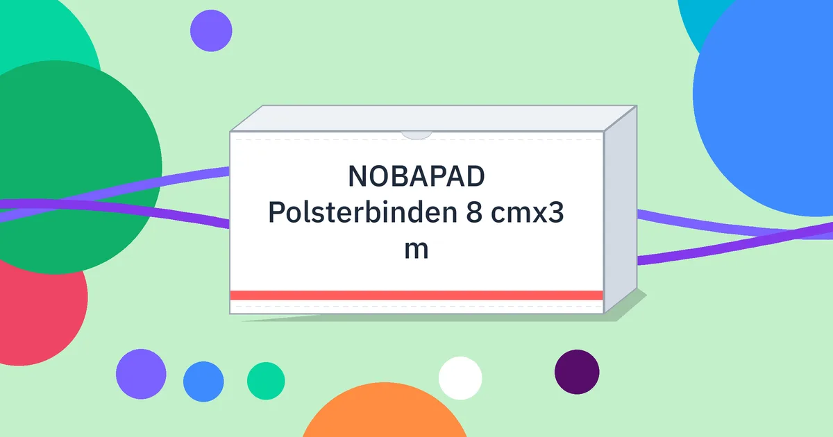 Symbolbild: Packung mit der Aufschrift NOBAPAD Polsterbinden 8 cmx3 m (PZN 16029359) – Verfügbarkeit und Bezug in Apotheken in Frankfurt am Main