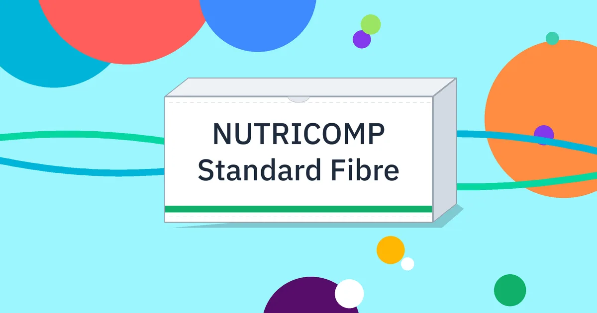 Symbolbild: Packung mit der Aufschrift NUTRICOMP Standard Fibre (PZN 18323264) – Verfügbarkeit und Bezug in Apotheken in Frankfurt am Main