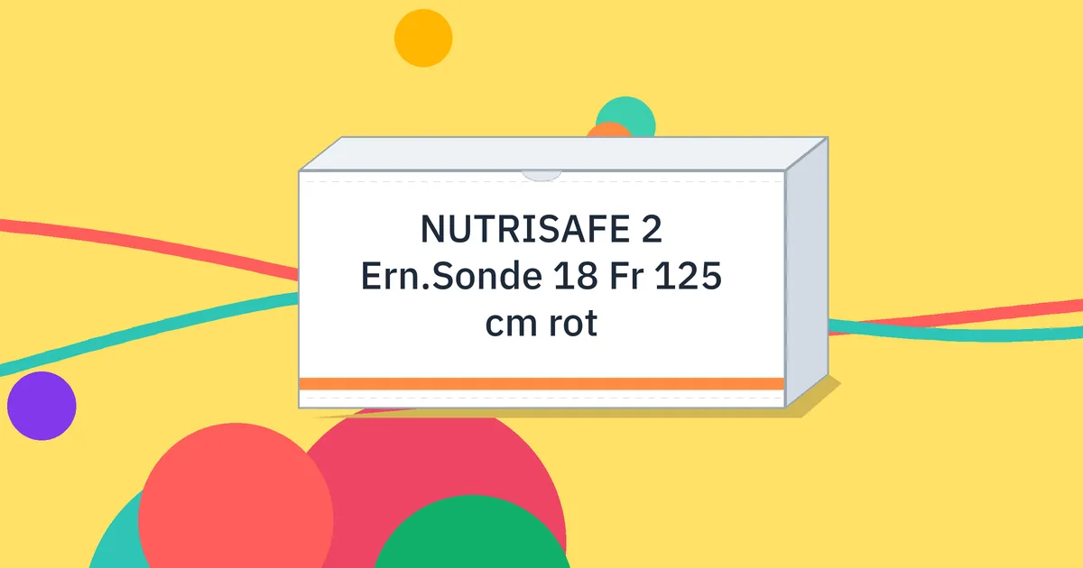 Symbolbild: Packung mit der Aufschrift NUTRISAFE 2 Ern.Sonde 18 Fr 125 cm rot (PZN 12907283) – Verfügbarkeit und Bezug in Apotheken in Frankfurt am Main