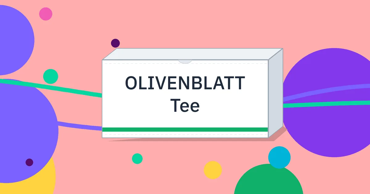 Symbolbild: Packung mit der Aufschrift OLIVENBLATT Tee (PZN 05528496) – Verfügbarkeit und Bezug in Apotheken in Frankfurt am Main