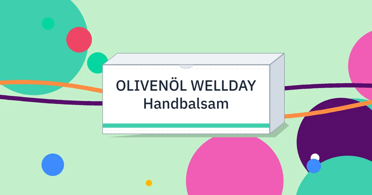 Symbolbild: Packung mit der Aufschrift OLIVENÖL WELLDAY Handbalsam (PZN 02919440) – Verfügbarkeit und Bezug in Apotheken in Frankfurt am Main