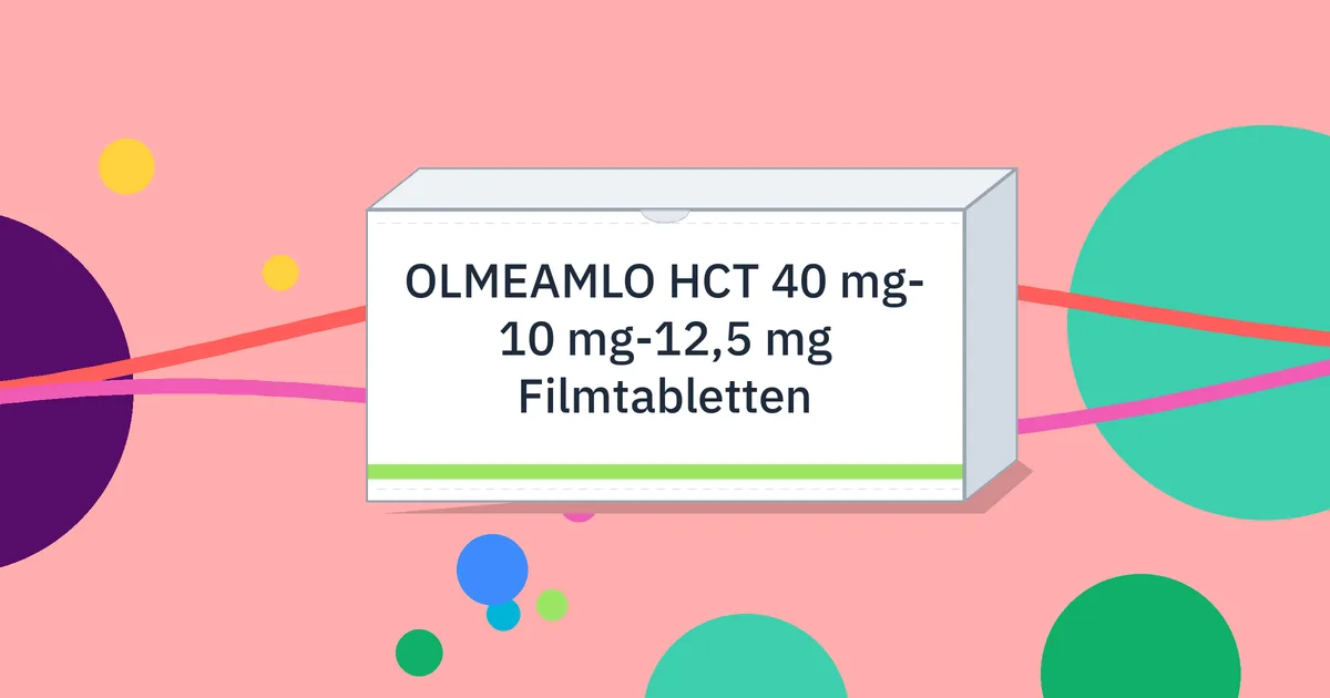 Symbolbild: Packung mit der Aufschrift OLMEAMLO HCT 40 mg-10 mg-12,5 mg Filmtabletten (PZN 16784699) – Verfügbarkeit und Bezug in Apotheken in Frankfurt am Main