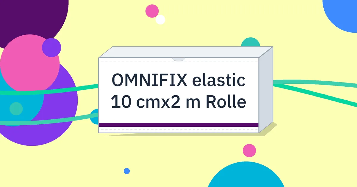 Symbolbild: Packung mit der Aufschrift OMNIFIX elastic 10 cmx2 m Rolle (PZN 13653123) – Verfügbarkeit und Bezug in Apotheken in Frankfurt am Main