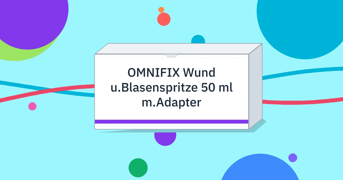 Symbolbild: Packung mit der Aufschrift OMNIFIX Wund u.Blasenspritze 50 ml m.Adapter (PZN 00570080) – Verfügbarkeit und Bezug in Apotheken in Frankfurt am Main