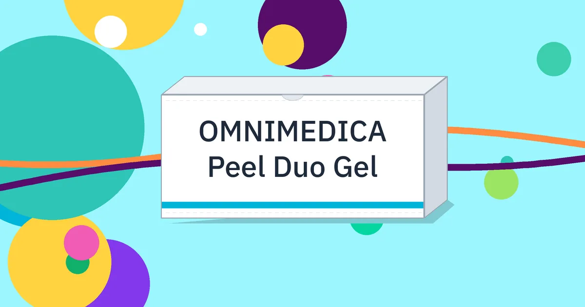 Symbolbild: Packung mit der Aufschrift OMNIMEDICA Peel Duo Gel (PZN 18787288) – Verfügbarkeit und Bezug in Apotheken in Frankfurt am Main