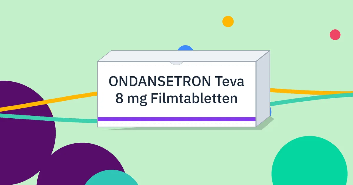 Symbolbild: Packung mit der Aufschrift ONDANSETRON Teva 8 mg Filmtabletten (PZN 19178427) – Verfügbarkeit und Bezug in Apotheken in Frankfurt am Main