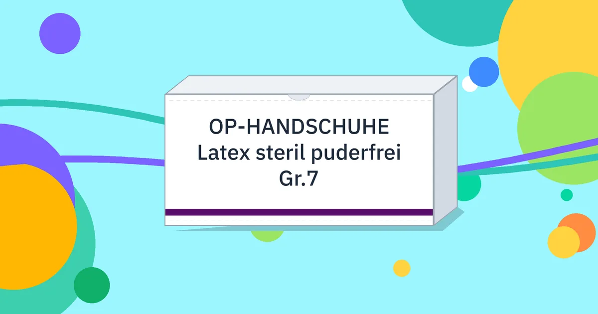 Symbolbild: Packung mit der Aufschrift OP-HANDSCHUHE Latex steril puderfrei Gr.7 (PZN 08629482) – Verfügbarkeit und Bezug in Apotheken in Frankfurt am Main