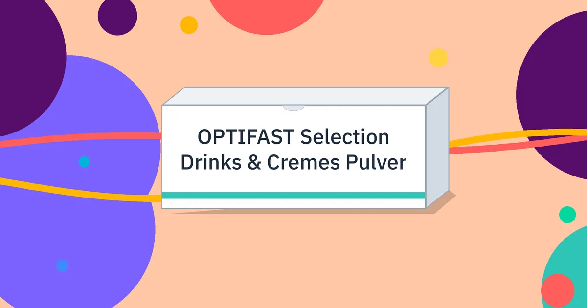 Symbolbild: Packung mit der Aufschrift OPTIFAST Selection Drinks & Cremes Pulver (PZN 16742620) – Verfügbarkeit und Bezug in Apotheken in Frankfurt am Main