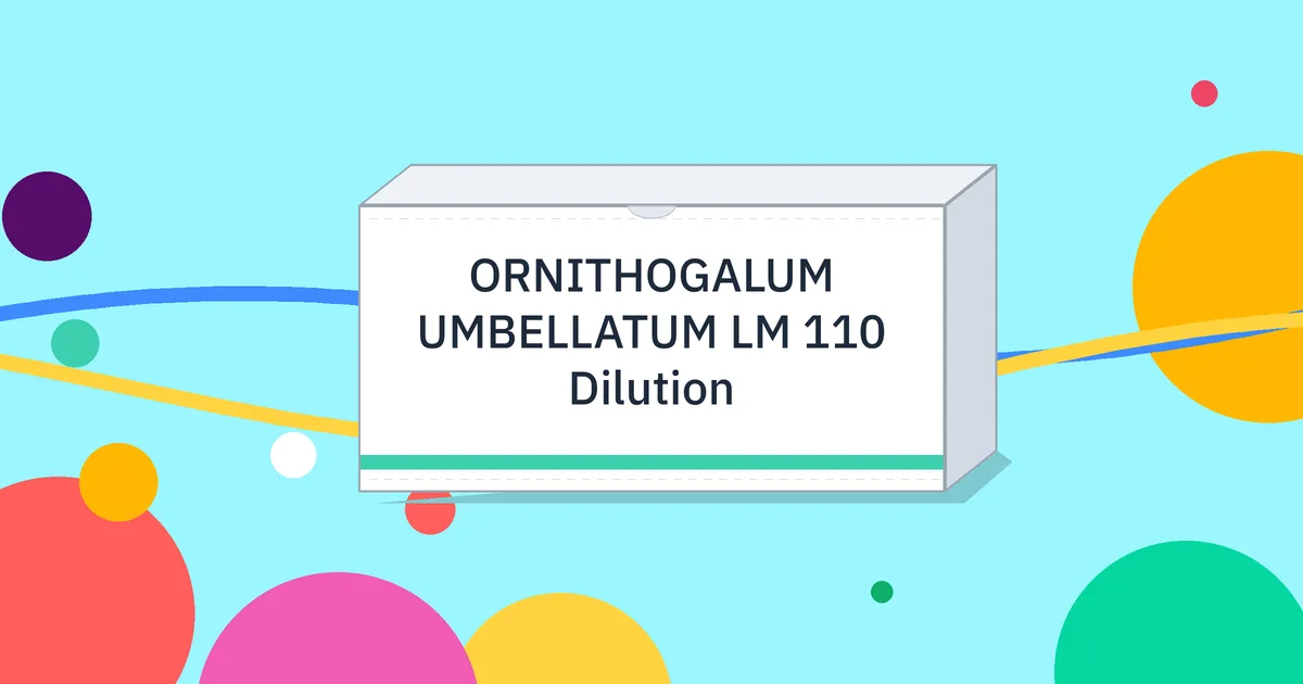 Symbolbild: Packung mit der Aufschrift ORNITHOGALUM UMBELLATUM LM 110 Dilution (PZN 12973819) – Verfügbarkeit und Bezug in Apotheken in Frankfurt am Main
