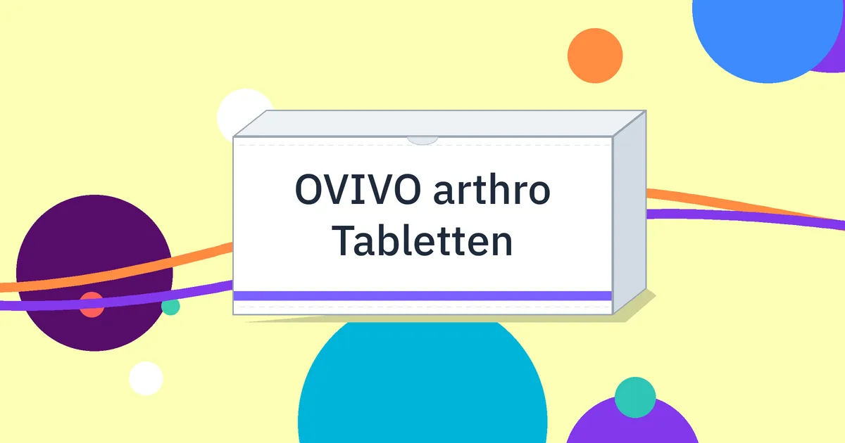 Symbolbild: Packung mit der Aufschrift OVIVO arthro Tabletten (PZN 15253066) – Verfügbarkeit und Bezug in Apotheken in Frankfurt am Main