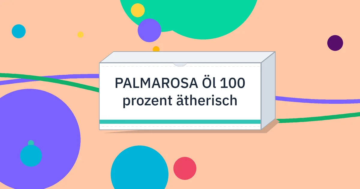 Symbolbild: Packung mit der Aufschrift PALMAROSA Öl 100 prozent ätherisch (PZN 07616804) – Verfügbarkeit und Bezug in Apotheken in Frankfurt am Main