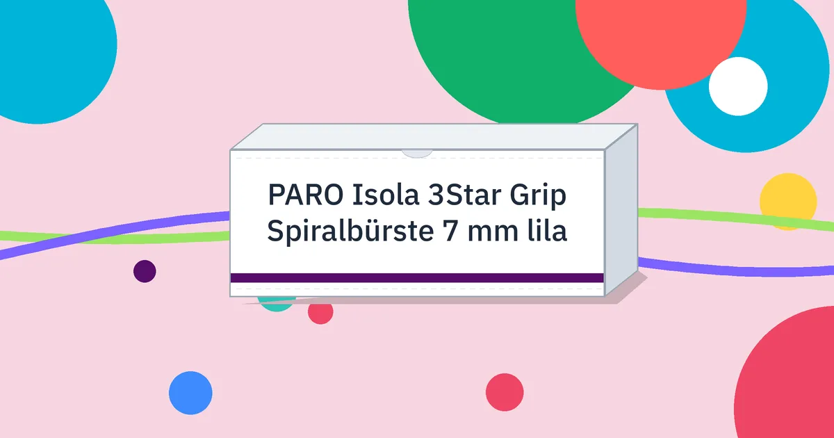 Symbolbild: Packung mit der Aufschrift PARO Isola 3Star Grip Spiralbürste 7 mm lila (PZN 03674928) – Verfügbarkeit und Bezug in Apotheken in Frankfurt am Main