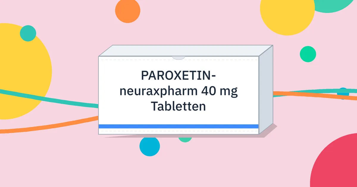 Symbolbild: Packung mit der Aufschrift PAROXETIN-neuraxpharm 40 mg Tabletten (PZN 00357535) – Verfügbarkeit und Bezug in Apotheken in Frankfurt am Main