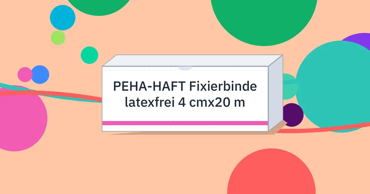 Symbolbild: Packung mit der Aufschrift PEHA-HAFT Fixierbinde latexfrei 4 cmx20 m (PZN 18680975) – Verfügbarkeit und Bezug in Apotheken in Frankfurt am Main