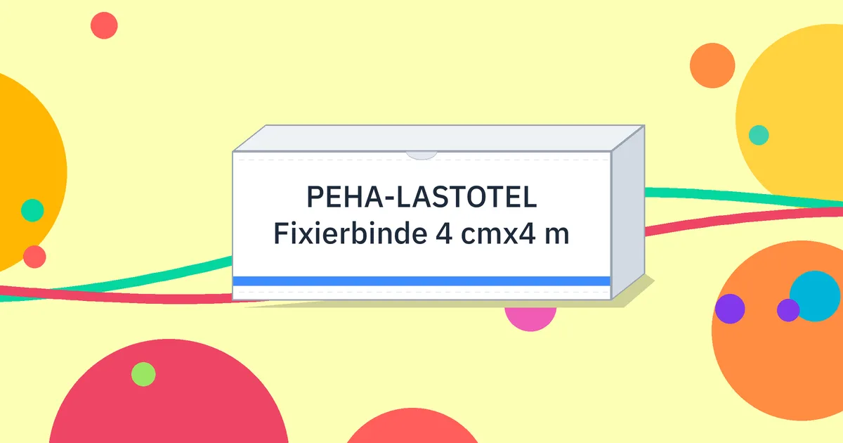 Symbolbild: Packung mit der Aufschrift PEHA-LASTOTEL Fixierbinde 4 cmx4 m (PZN 17435110) – Verfügbarkeit und Bezug in Apotheken in Frankfurt am Main